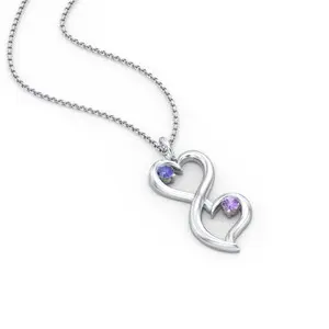 Jewlr Stacked Hearts Gemstone Necklace