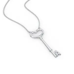Jewlr Initial Heart Key Necklace A