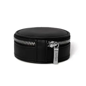 Jewlr Engravable Round Jewelry Travel Case In Black