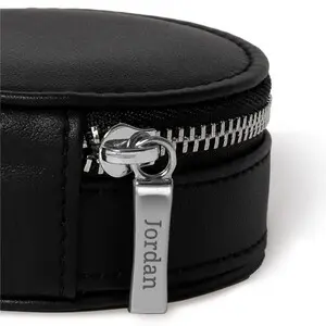 Jewlr Engravable Round Jewelry Travel Case In Black