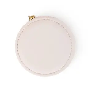 Jewlr Engravable Round Jewelry Travel Case In Cream
