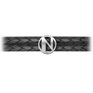 Jewlr Leather Round "n" Initial Bracelet