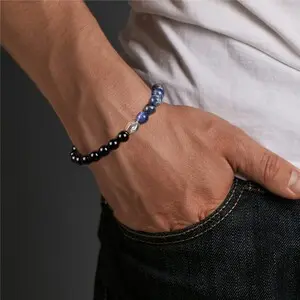 Jewlr Circle S-knot Bead Bracelet With Gemstone