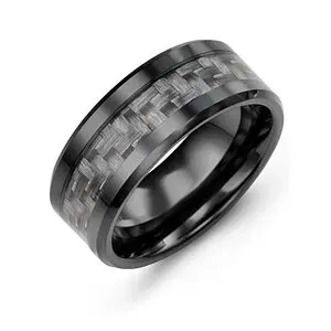 Jewlr Nightfall 9mm Ring With Carbon Fiber Inlay - Ceramic