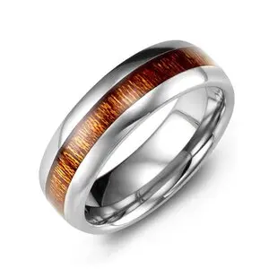 Jewlr Koa Wood And Ring - Tungsten