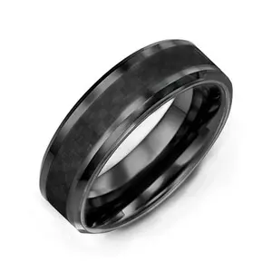Jewlr Nightfall 8mm Ring With Carbon Fiber Inlay - Ceramic