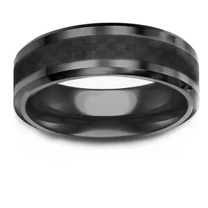 Jewlr Nightfall 8mm Ring With Carbon Fiber Inlay