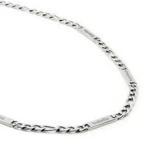 Jewlr Figaro Chain With 5 Engravable Bars