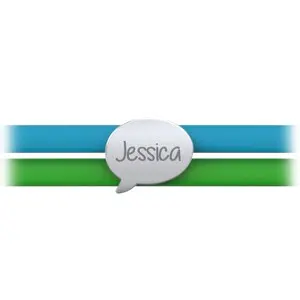 Jewlr Engravable Speech Bubble Charm Silicone Bracelet Set – Double Style