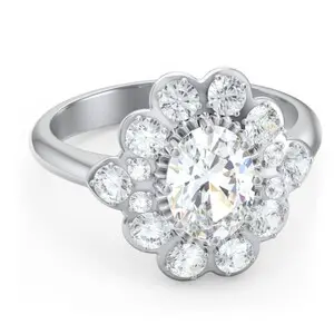 Jewlr Princess In Love Engaget Ring - Sterling Silver