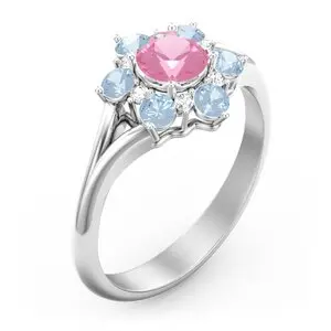 Jewlr Aurora Round Cluster Ring With Birthstones