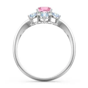 Jewlr Aurora Round Cluster Ring With Birthstones