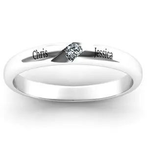 Jewlr Reveal Stone Grooved Ring