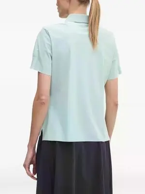 SPORTALM Zip-up Pleated-sleeve Polo Shirt