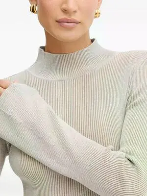 SILVIAN HEACH Ribbed Mock-neck Long-sleeve Top
