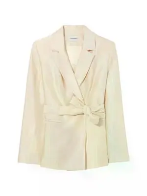 Claudie Pierlot Striped Belted Blazer
