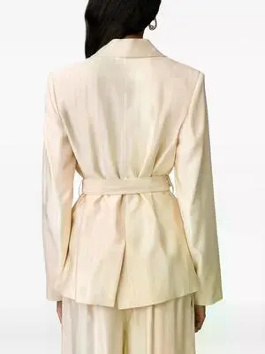Claudie Pierlot Striped Belted Blazer
