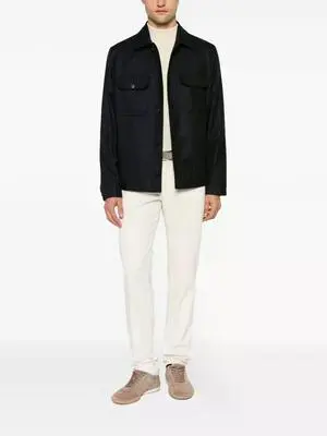 Corneliani Button-fastening Wool Jacket - Blue