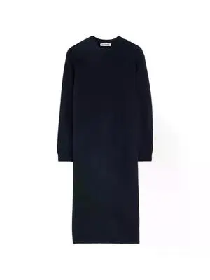 JIL SANDER Padded-shoulder Crew-neck Maxi Dress