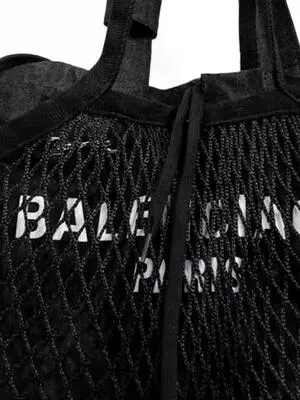 Balenciaga Net-overlay Denim Tote Bag