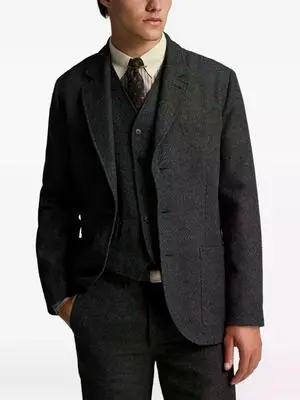 Ralph Lauren Herringbone-pattern Single-breasted Blazer - Grey