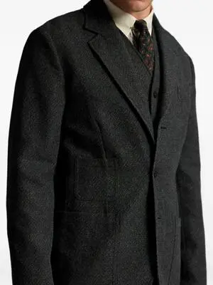 Ralph Lauren Herringbone-pattern Single-breasted Blazer