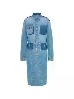 MAISON MARGIELA Minimal Denim Patchwork Midi Shirt Dress