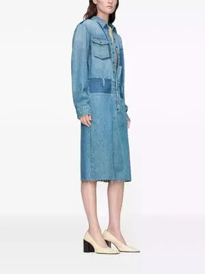 MAISON MARGIELA Minimal Denim Patchwork Midi Shirt Dress