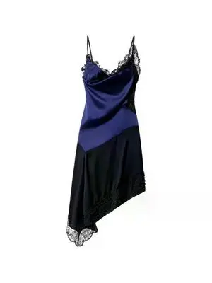 Isabel Marant Étoile Anazia Lace-trim Asymmetric Dress - Blue