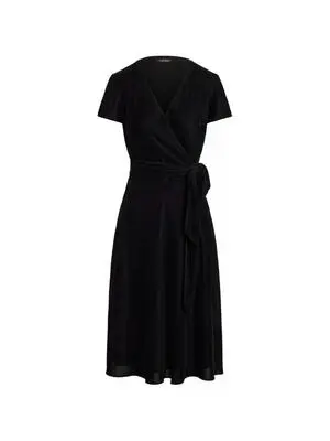 Ralph Lauren Karla Velvet Wrap Midi Dress