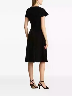 Ralph Lauren Karla Velvet Wrap Midi Dress