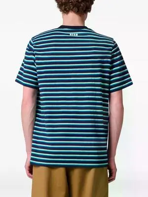 MSGM Striped Crest-patch T-shirt