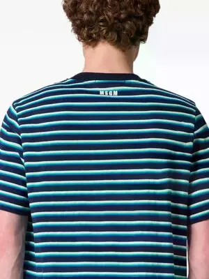 MSGM Striped Crest-patch T-shirt