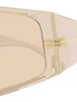 Saint Laurent Geometric-frame Sunglasses - Neutrals