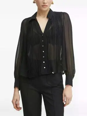 MORGAN Pleated-detail Shirt - Black