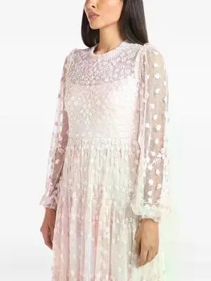 NEEDLE & THREAD Clover Sequin-embellished Maxi Dress