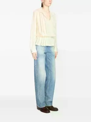 Dries Van Noten Pinstripe Wrap Top - Neutrals