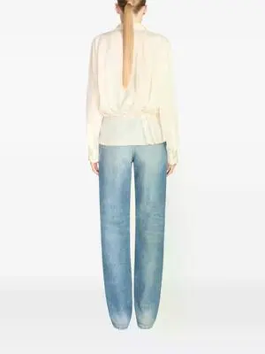 Dries Van Noten Pinstripe Wrap Top - Neutrals