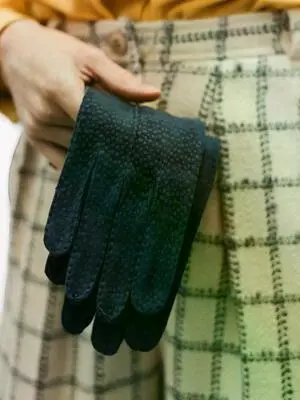 LA PORTEGNA Speckled Hand-stitched Gloves