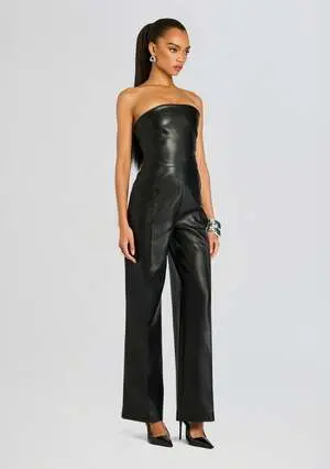 SEROYA Zoe Vegan Leather Jumpsuit