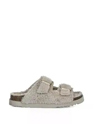 DR. SCHOLL'S SHOES Belle Buckle-fastening Faux-fur Slippers - Grey