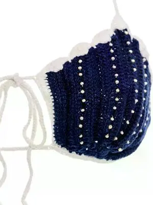 Agua Bendita Catina Beaded Crochet Top