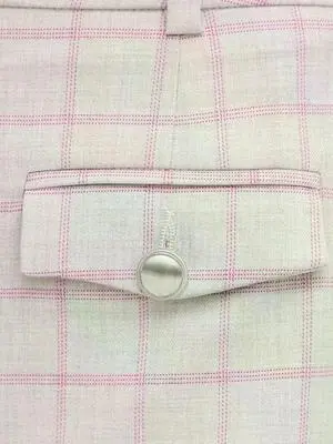 MORGAN Sholof Button Plaid Shorts - Neutrals
