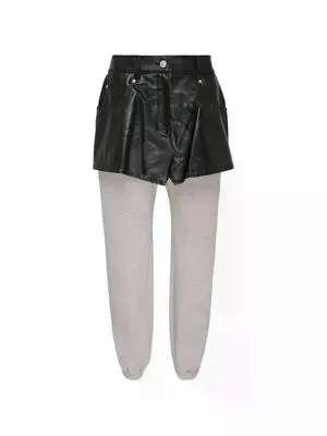 PUSHBUTTON Mini-skirt-layered Track Pants