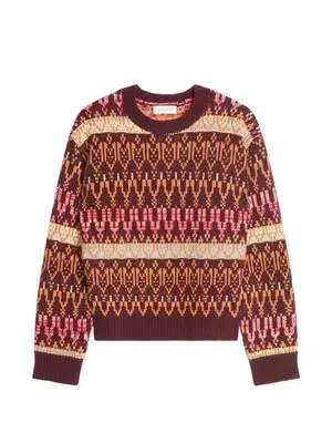 Dries Van Noten Jacquard Wool Sweater - Red