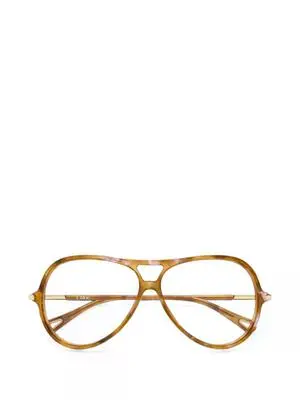 Chloé Tortoiseshell-effect Pilot-frame Glasses - Neutrals