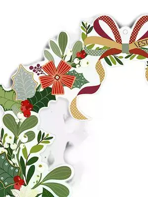 VESTA Happy Welcome Floral-print Wreath - Green