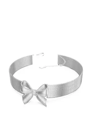 SHUSHU/TONG Yvmin Bow-motif Chain Tassel Choker - Silver