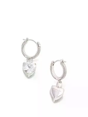 SELF-PORTRAIT Crystal Heart-pendant Earrings