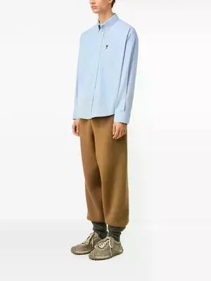 AMI Paris Boxy Cotton Shirt With De Coeur